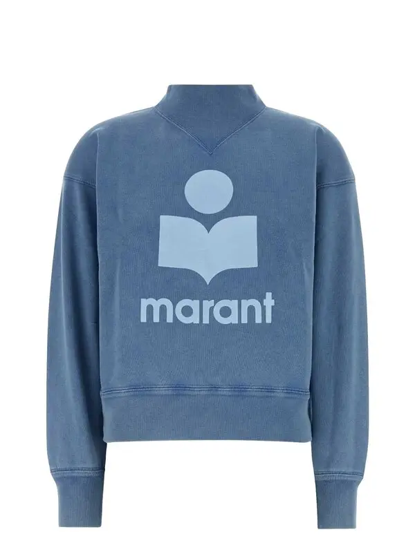 Isabel Marant Étoile Logo Cotton-blend Sweatshirt - Light Blue