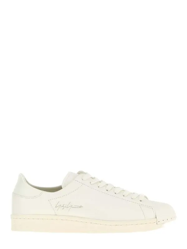 Y-3 YOHJI YAMAMOTO ADIDAS Leather Superstar Low Top Sneakers - White