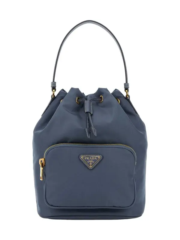 Prada Re-nylon Duet Bucket Handbag 18 Cm X 23 Cm X 12.5 Cm - Light Blue