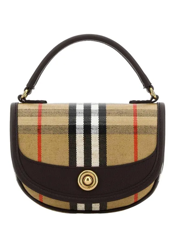 Burberry Canvas Mini Handbag With Exterior - Printed
