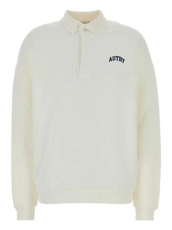 AUTRY 100% Cotton Polo Shirt With Classic Collar - White
