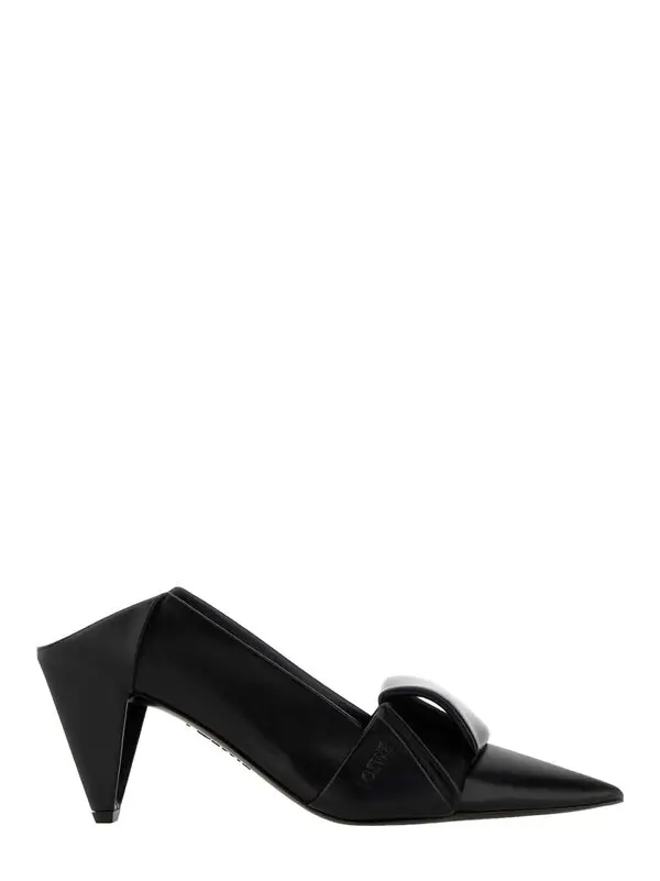 Loewe Folded Leather Pumps With 7 Cm Heel - Black