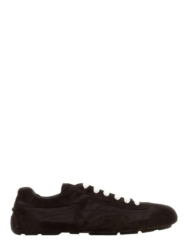 Prada Re-edition Suede And Re-nylon Low-top Sneakers - Brown
