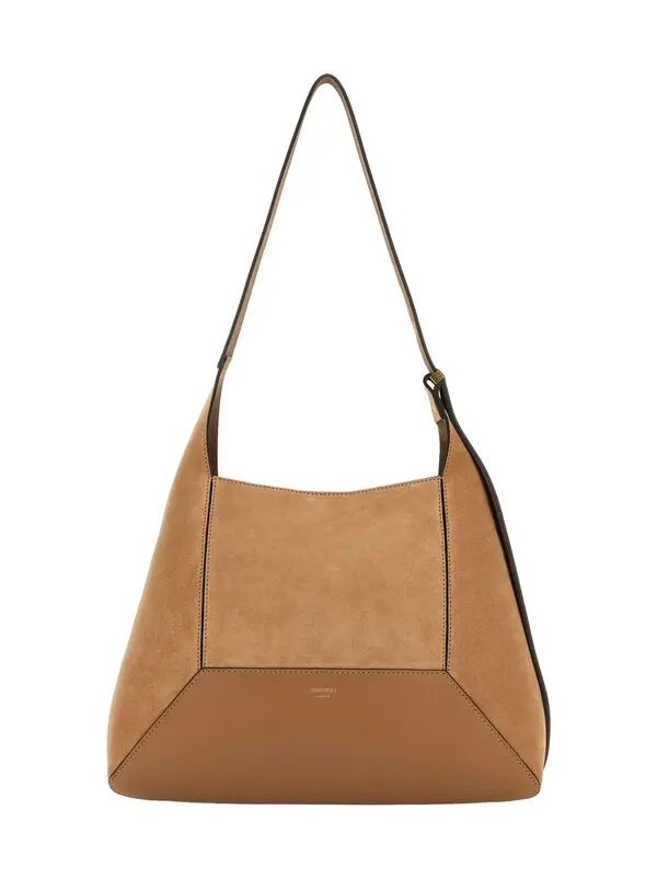 JIMMY CHOO Medium Diamond Shoulder Handbag - Camel