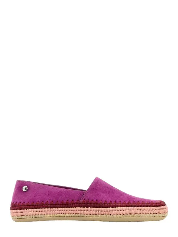 Loewe Suede Espadrille Slides - Pink