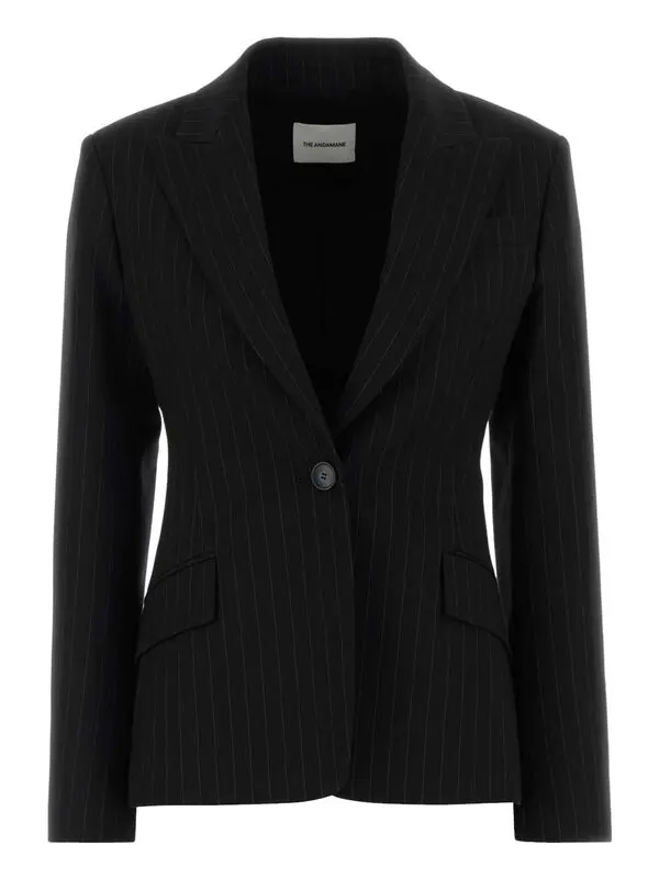 Andamane Bianca Striped Embroidered Stretch Cotton-blend Blazer - Stripped