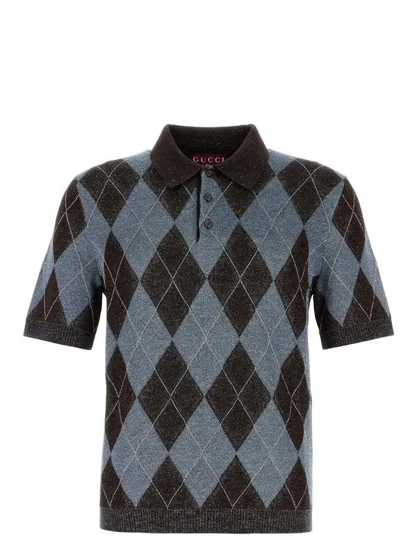 Gucci Embroidered Wool-blend Polo Shirt - Checked