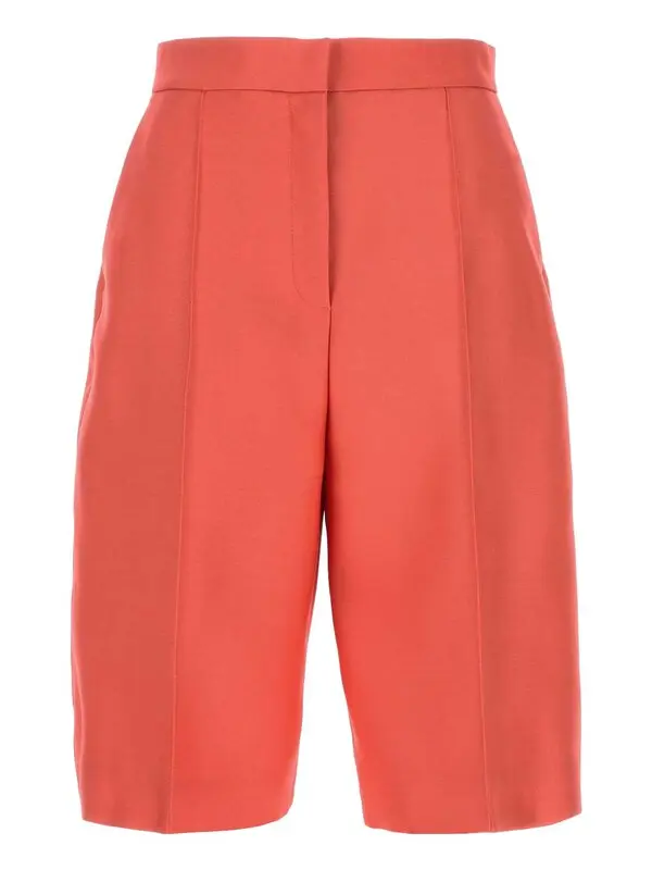 Agnona Wool-silk Bermuda Shorts - Red