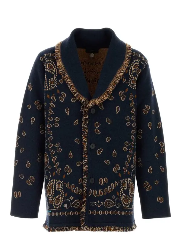 Alanui Embroidered Cashmere Shawl Collar Cardigan - Printed