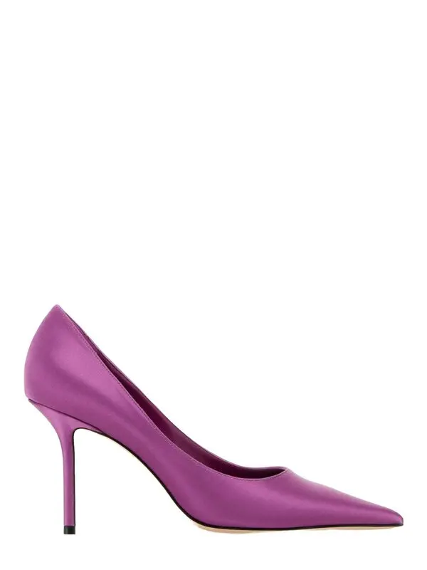 JIMMY CHOO Satin Pointed-toe High Heel Pumps - Purple