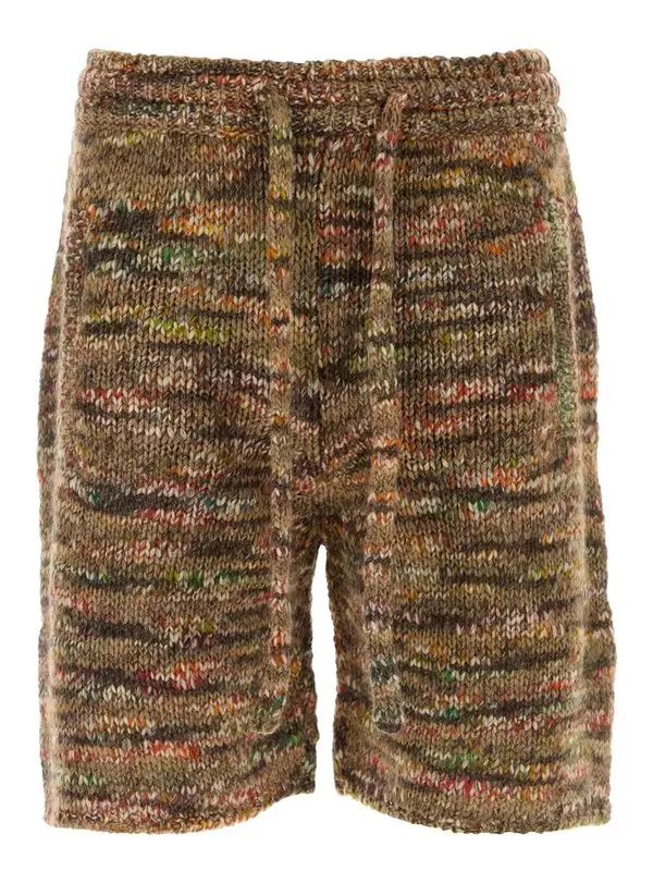 Alanui Multicolor Wool Blend Knit Bermuda Shorts - Multicoloured
