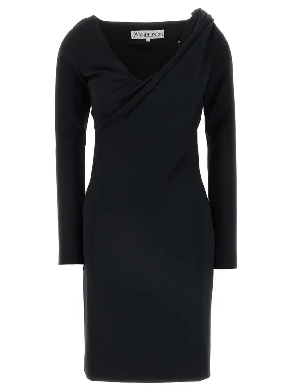 JW Anderson Stretch Polyester Blend Mini Dress - Black