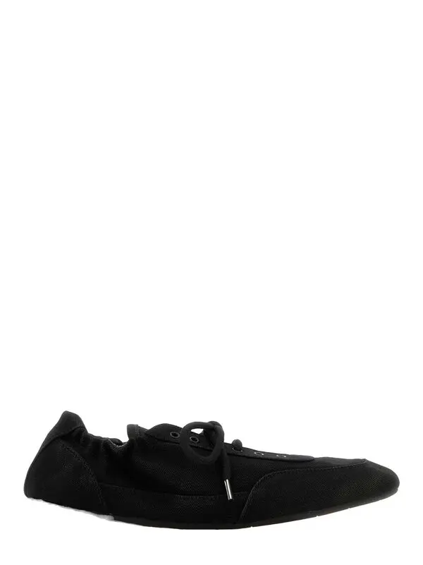 Prada Canvas Collapsible Sneakers With Lace-up Detail - Black