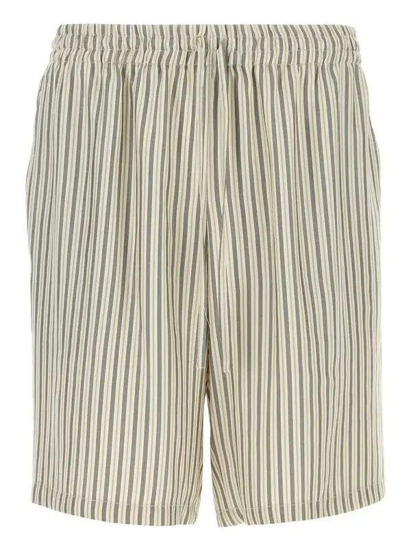 Le Kasha Embroidered Silk Bermuda Shorts - Stripped