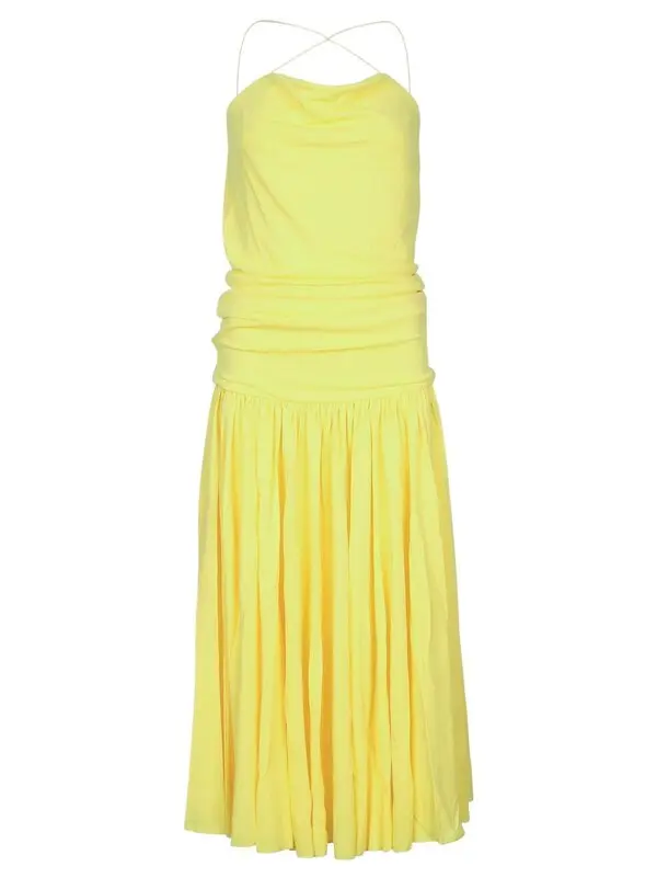 Jacquemus Viscose-blend Draped Mini Dress - Yellow