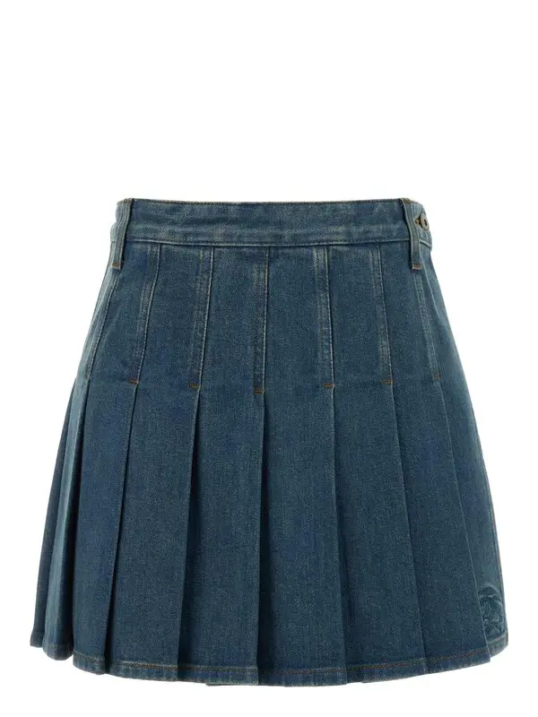 Burberry Stretch Denim Mini Skirt - Blue