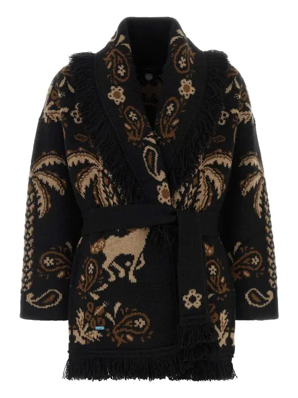 Alanui Embroidered Wool-blend Cardigan With Island-roots Motifs - Printed