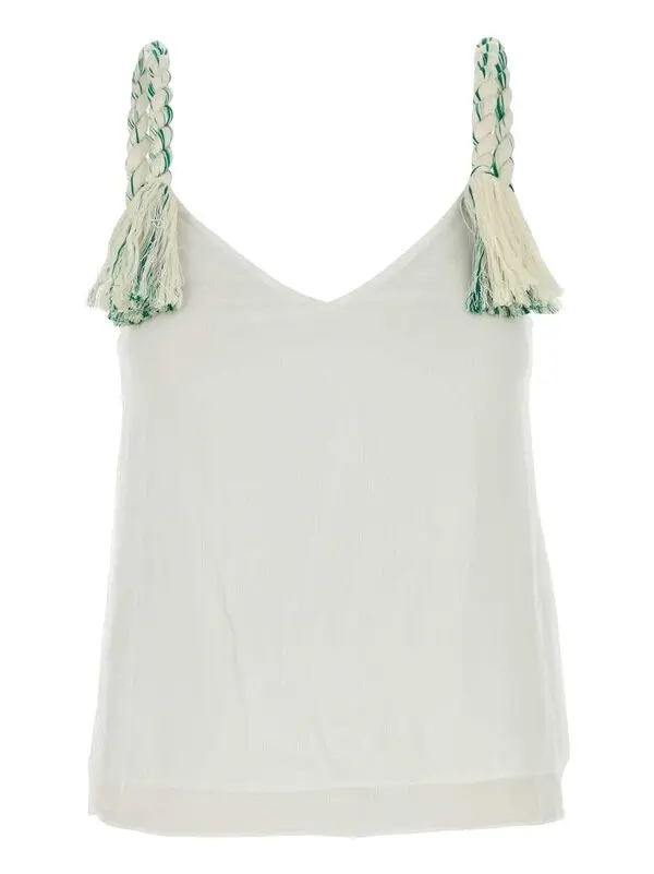 JW Anderson Tassel Strap V-neck Top - White