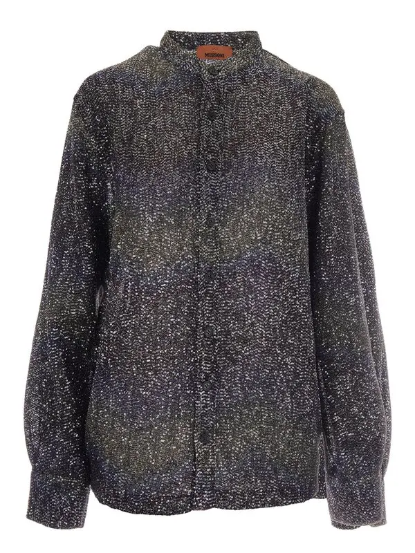 Missoni Sequin Button-front Shirt - Multicbrown/blu/yell