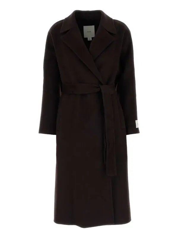 Calvin Klein Wool Blend Belted Jacket - Brown