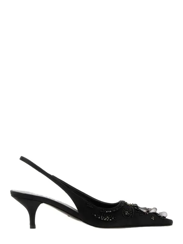 Prada Satin Pumps With 5 Cm Heel - Black