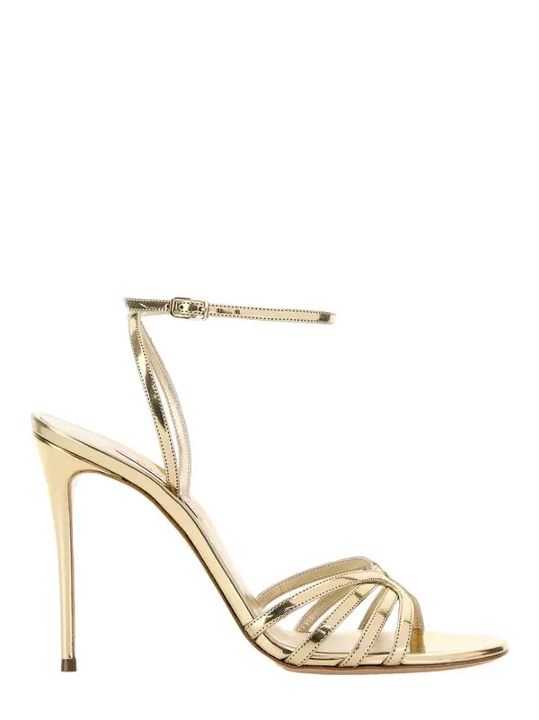 Casadei Interstellar Leather Heeled Sandals - Gold