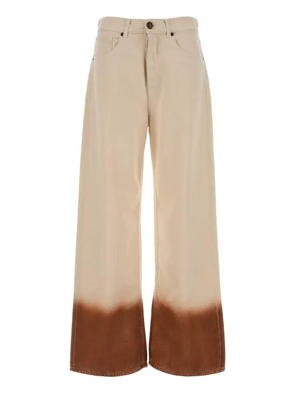 Alanui Two-tone Wide-leg Denim Jeans - Multicoloured