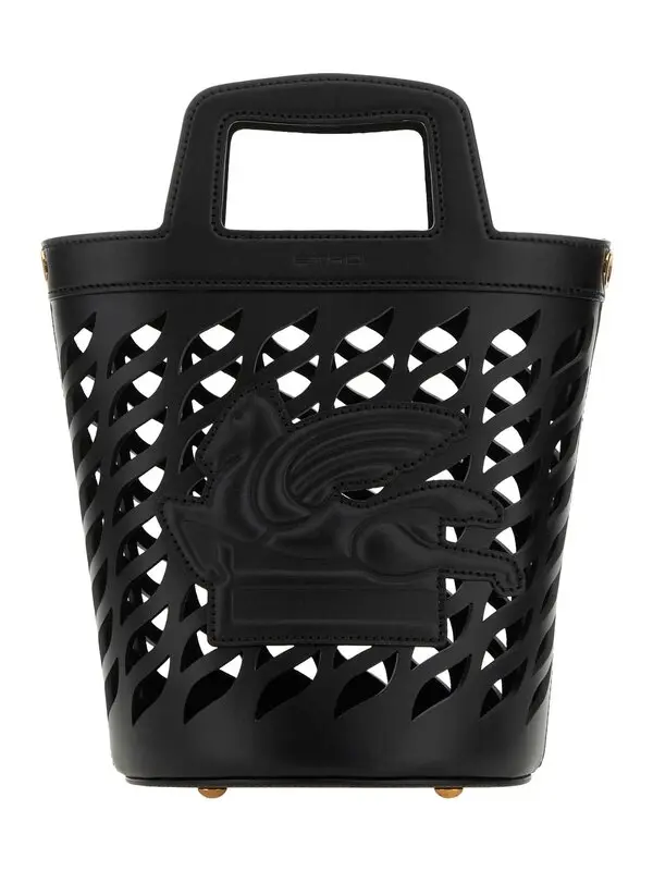 Etro Leather Coffa Bucket Handbag - Black