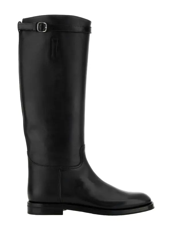 CHURCH`S Church's Leather Buckled Knee High Boots - Black