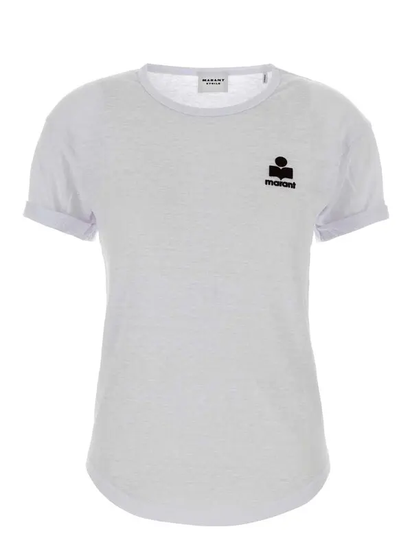 Isabel Marant Étoile 100% Linen T-shirt With Logo Detail - White