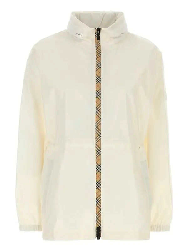 Burberry Nylon Jacket With Signature Detail - White