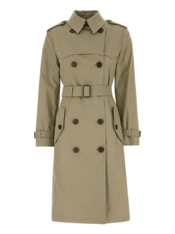 Burberry Cotton Gabardine Trench Jacket With Silk Lining - Green