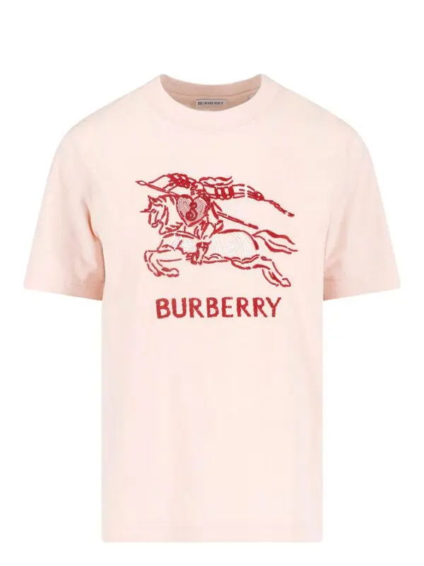 Burberry Embroidered Graphic T-shirt - Pink