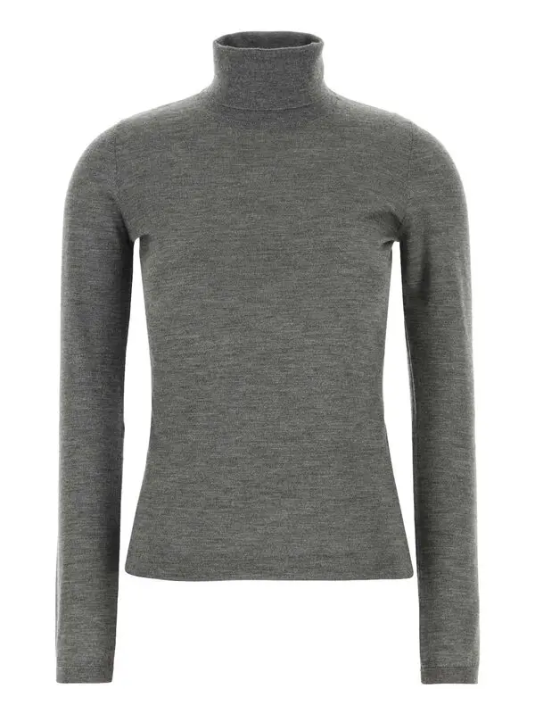 Brunello Cucinelli Cashmere-silk Blend High Neck Sweater - Grey