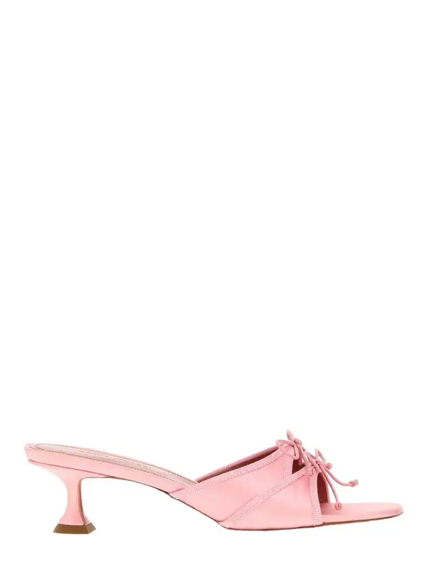 Amina Muaddi Eleonora Satin Flat Sandals - Pink