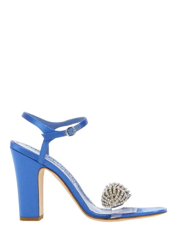 Manolo Blahnik Satin Embellished High-heel Sandals - Blue
