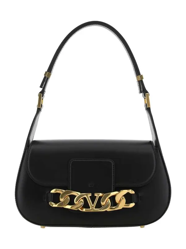 Valentino Garavani Vlogo Chain Shoulder Handbag - Black