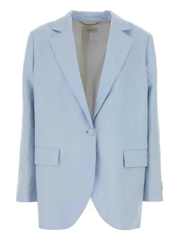 Agnona Single-breasted Linen Blazer - Light Blue