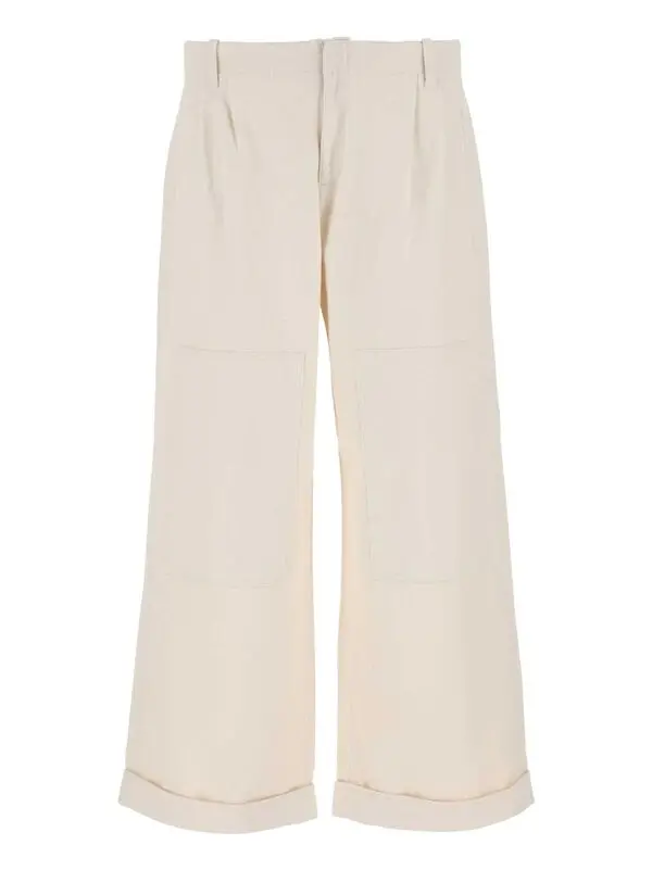 Etro Etched Melange Stretch Cotton Wide-leg Pants - White
