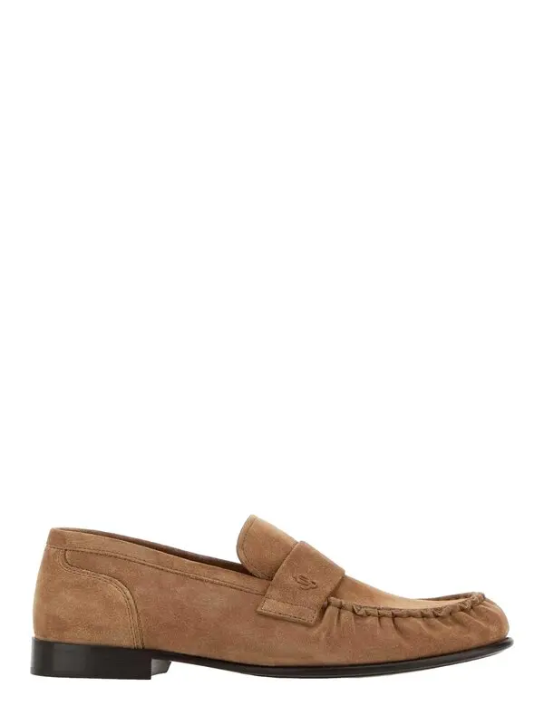 JIMMY CHOO Suede Loafers - Camel