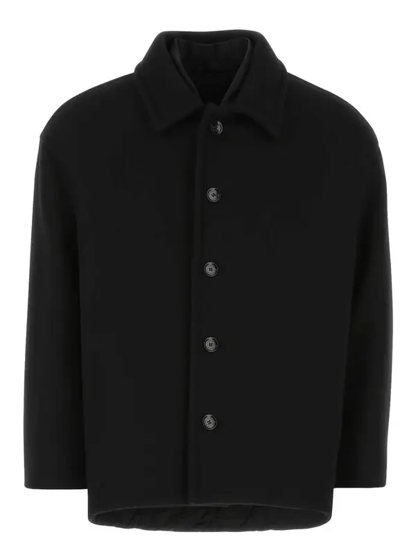 Valentino Garavani Wool-blend Jacket With Nylon Lining - Black