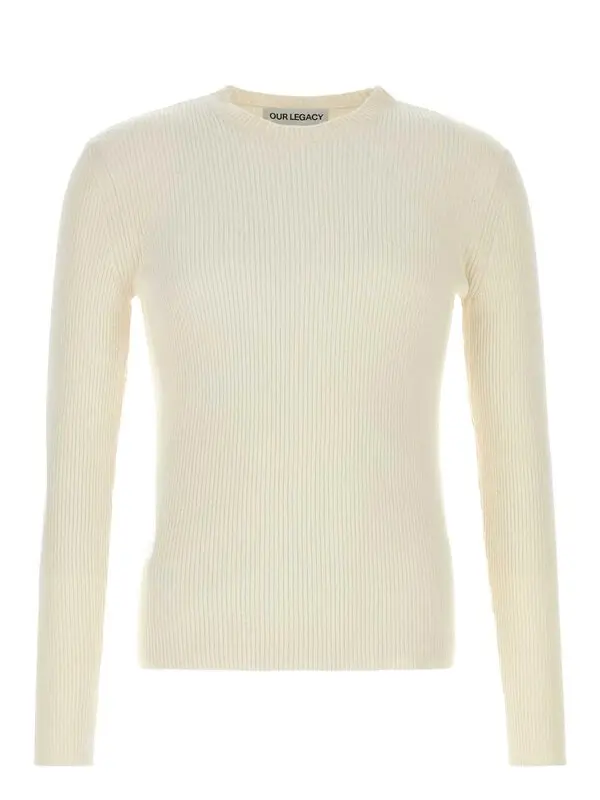 Our Legacy Ribbed Silk Knit Sweater - White