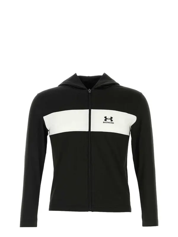 Balenciaga Performance Inspired Full Zip Sweatshirt - Black