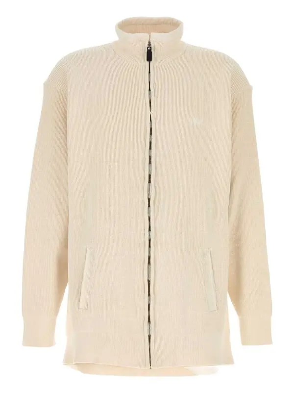 Balenciaga Cotton-polyester Blend Knit Zip-up Sweater - Yellow