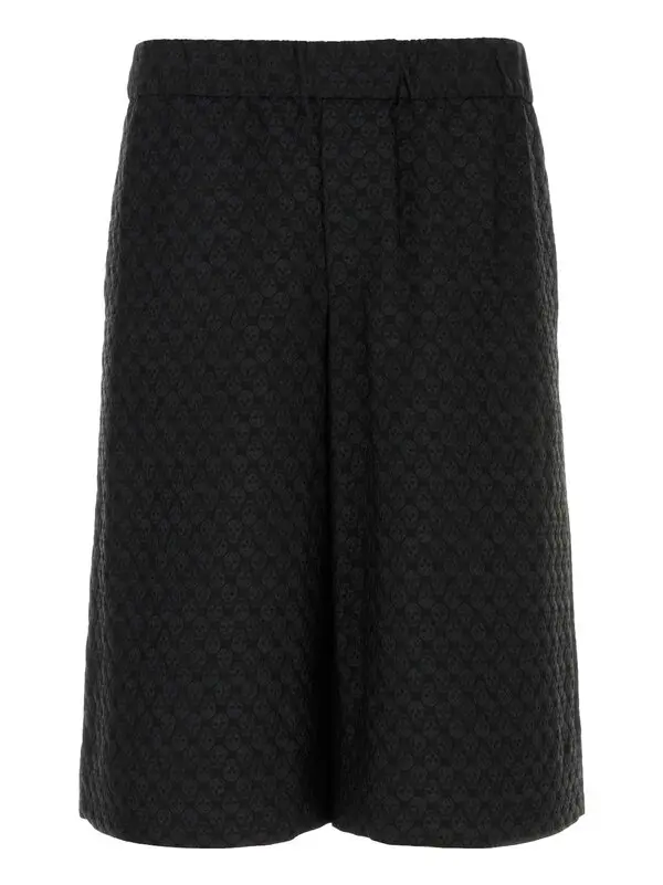 Alexander McQueen Textured Viscose Blend Bermuda Shorts - Black