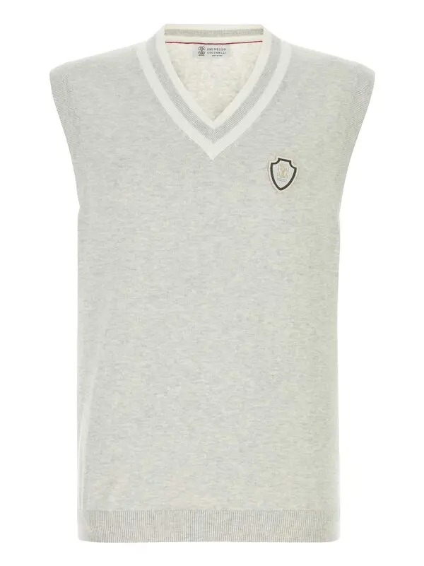 Brunello Cucinelli Cotton Knit Vest - Grey