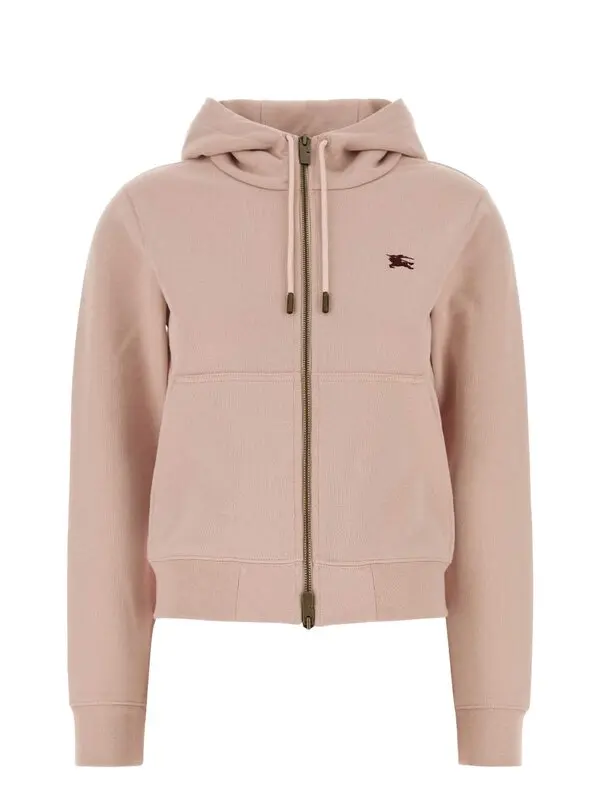 Burberry Cotton Full Zip Hoodie - Pink