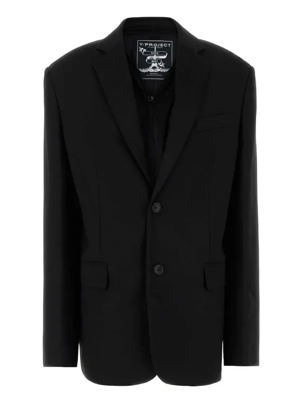 Y/project Oversized Stretch T-shirt Blazer - Black