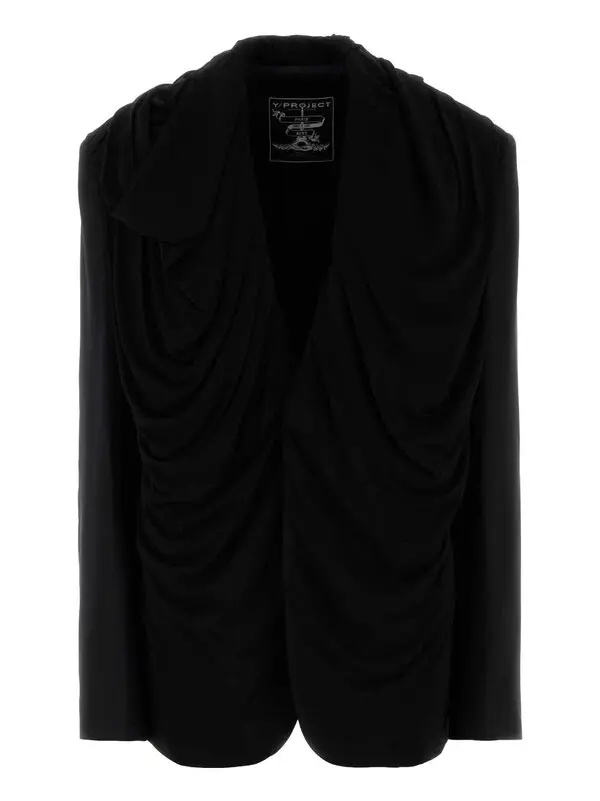 Y/project Oversized Drape Blazer - Black