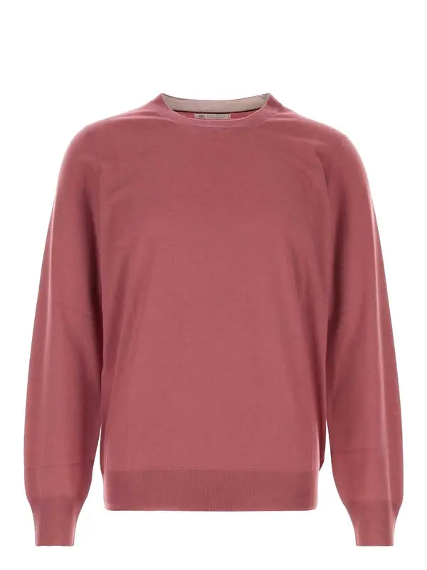 Brunello Cucinelli Wool-cashmere Crewneck Sweater - Pink
